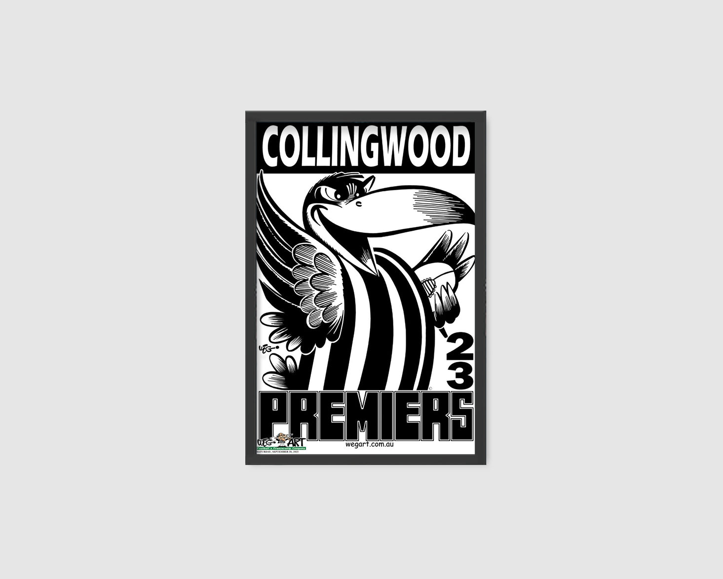Deluxe Collingwood Magpies 2023 WEG Art Framed Poster