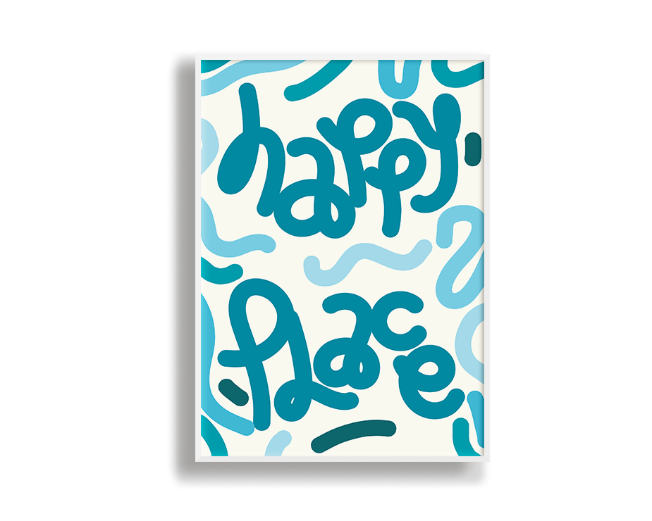 Happy Place Portrait - Modern Wall Art Australia