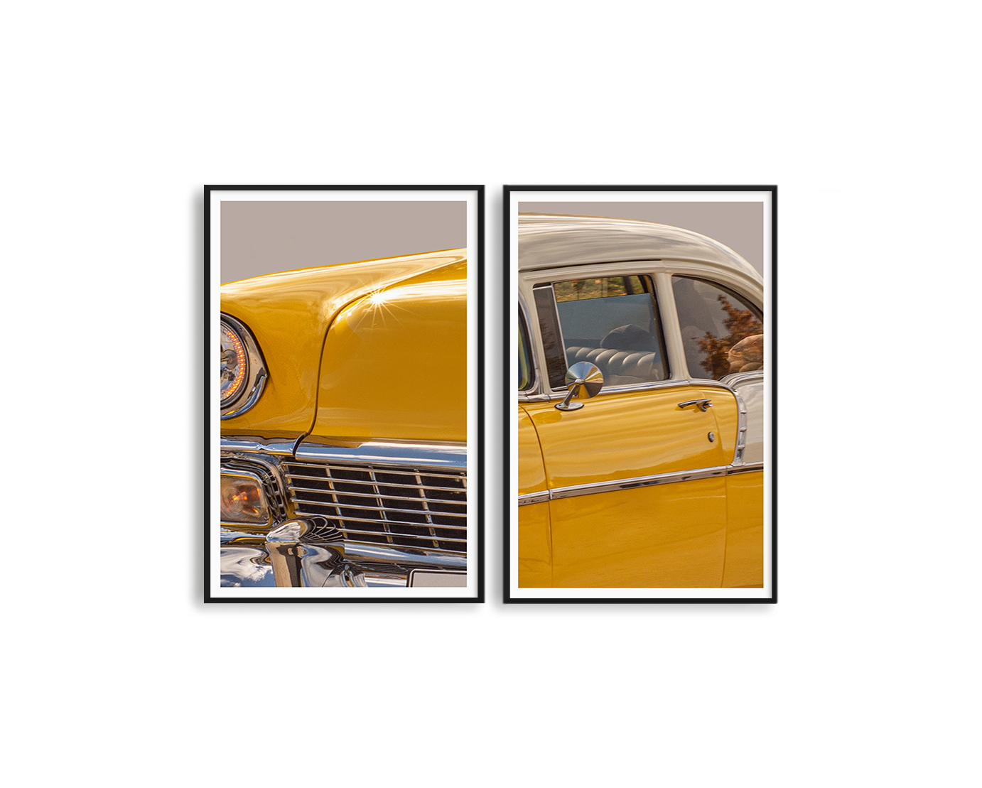 Yellow Car Set - Modern Wall Art Australia