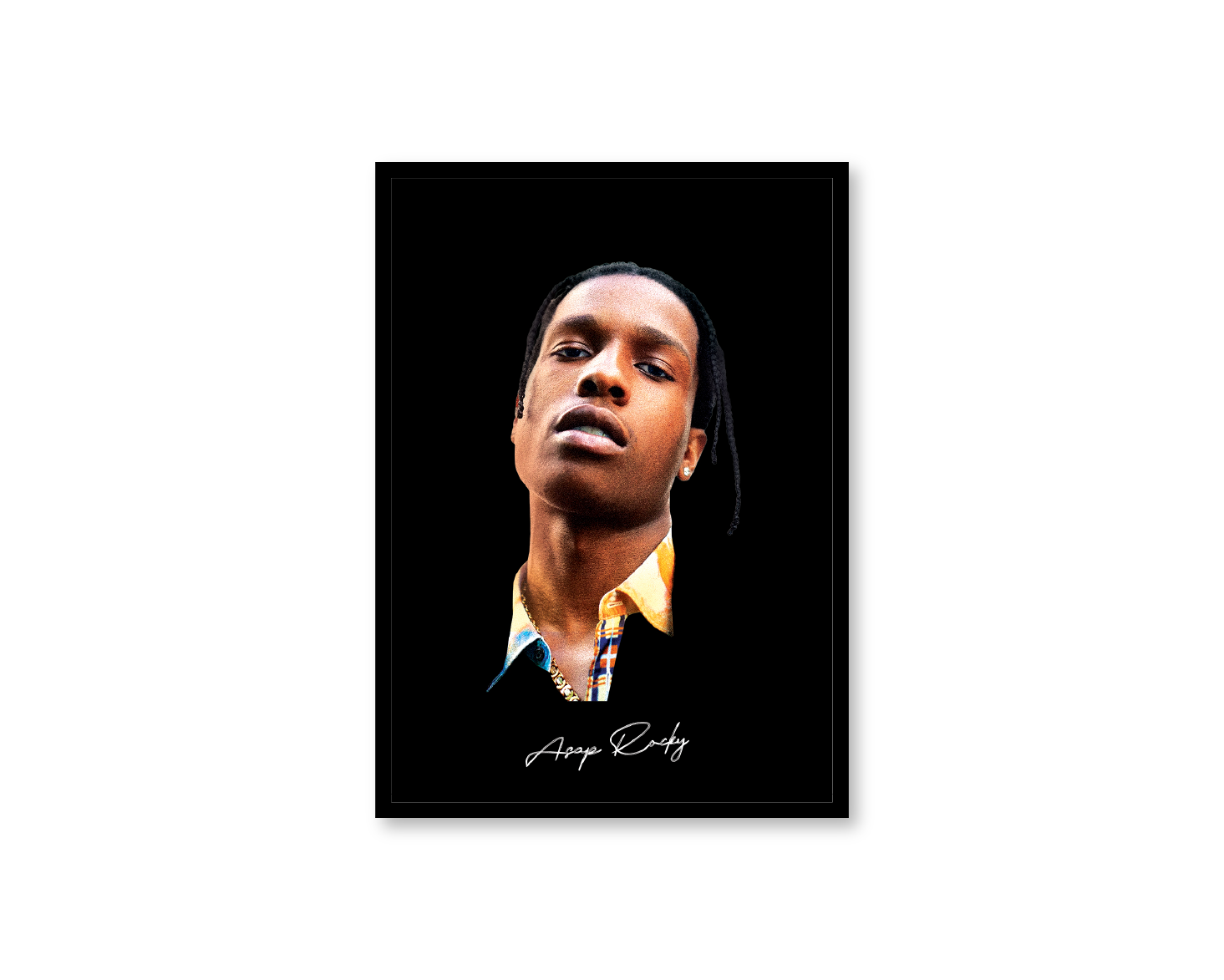 Big Head Retro Asap Black Portrait - Modern Wall Art Australia