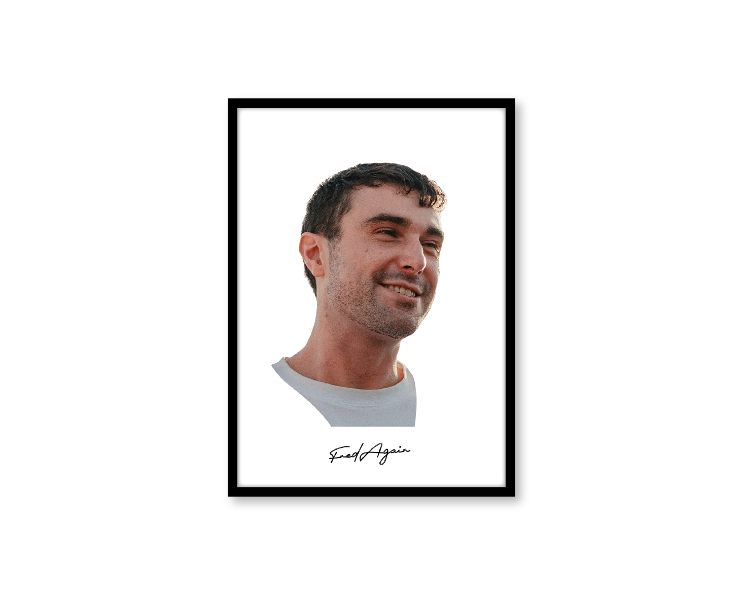 Big Head Retro Fred White Portrait - Modern Wall Art Australia