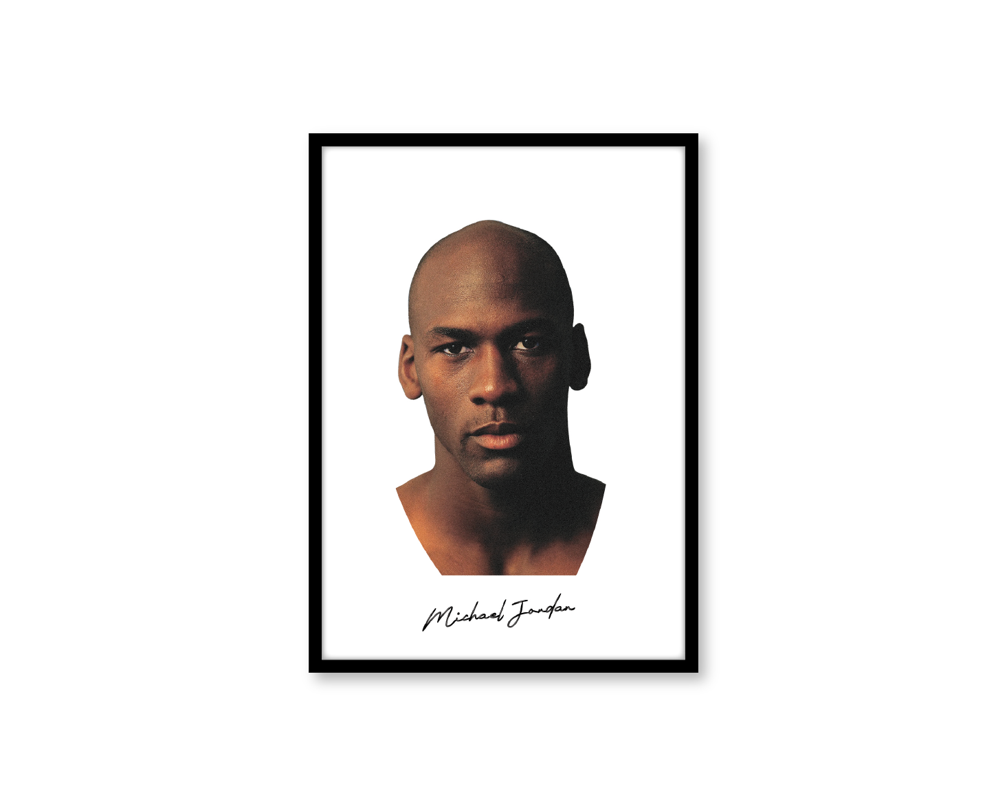 Big Head Michael Jordan White Portrait Wall Art