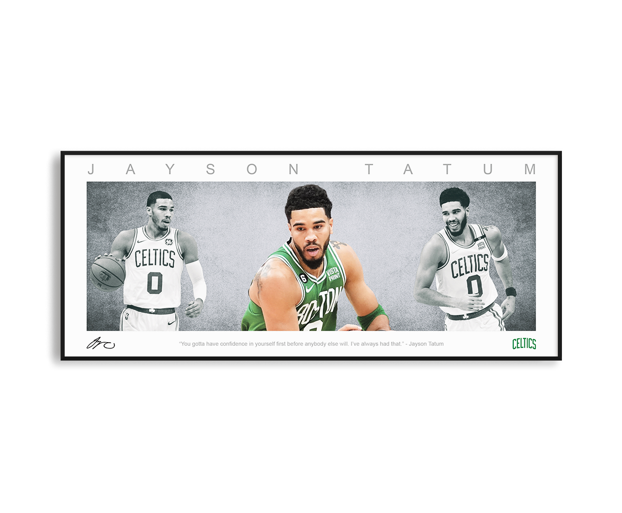 JAYSON TATUM PANORAMIC COLLAGE PRINT FRAMED WINGS