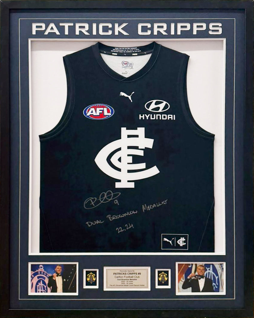 Patrick Cripps Signed Double Brownlow Jersey