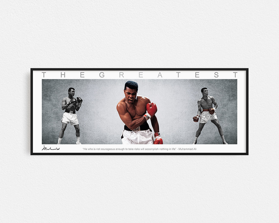 Framed Muhammad Ali Panoramic Collage Signed Print